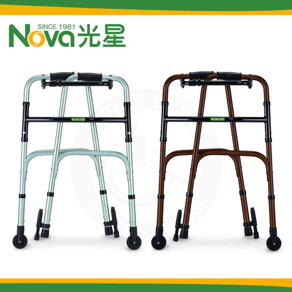 NOVA光星 推推GO 3 助行器 附輪助行器 (後腳為下壓式止滑套管) 4080WP 4080 – 宏陽復健器材中心